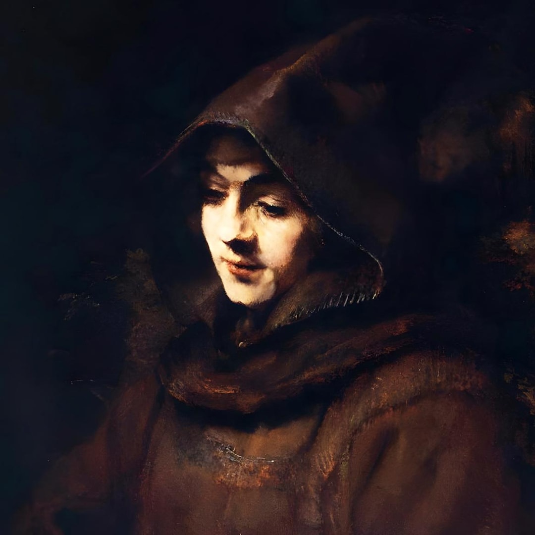 Franciscan Friar Monk Digital Rembrandt Elegant Home Monastery Decor ...