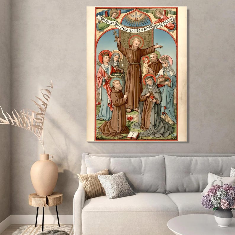 Franciscan Saints Orders Assisi Catholic Wall Art Printable Canvas ...