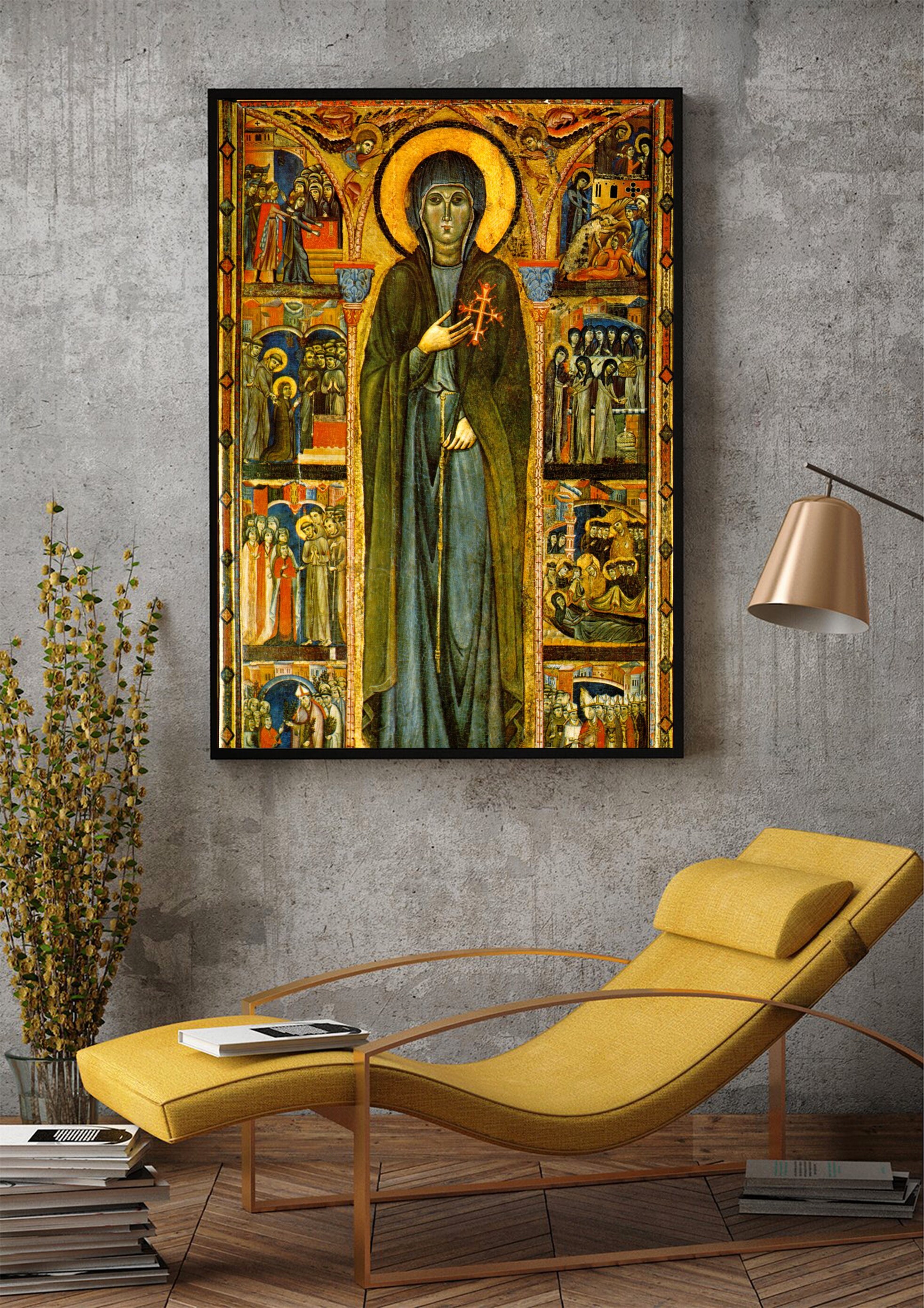 Saint Clare Assisi Italian Painting Catholic Gift for Priest Friar Nun ...