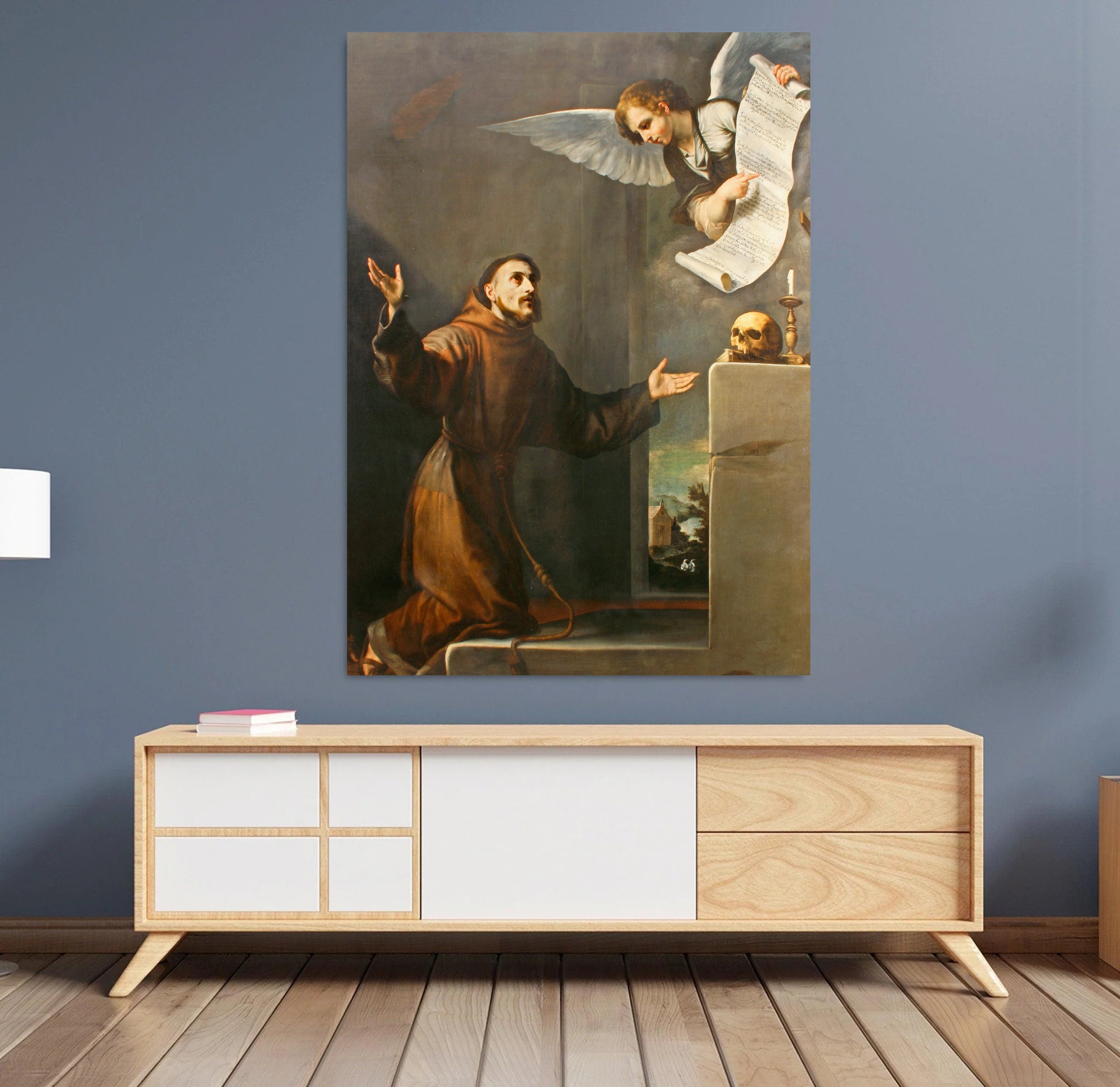 Saint Francis Angel Spanish Painting Wall Art Canvas Classic High End ...