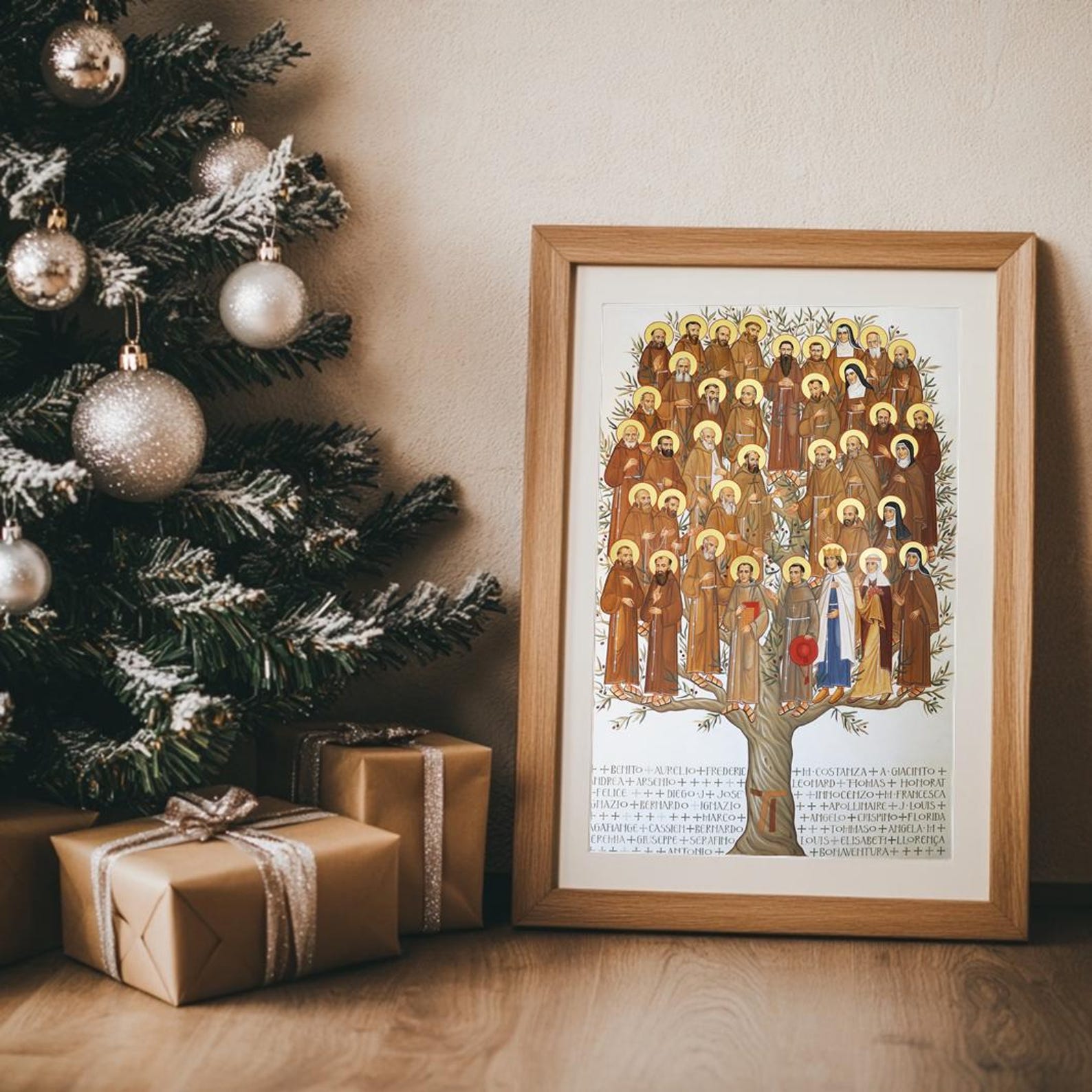 Franciscan Family Tree Saints Art Print, Catholic Gift (digital ...