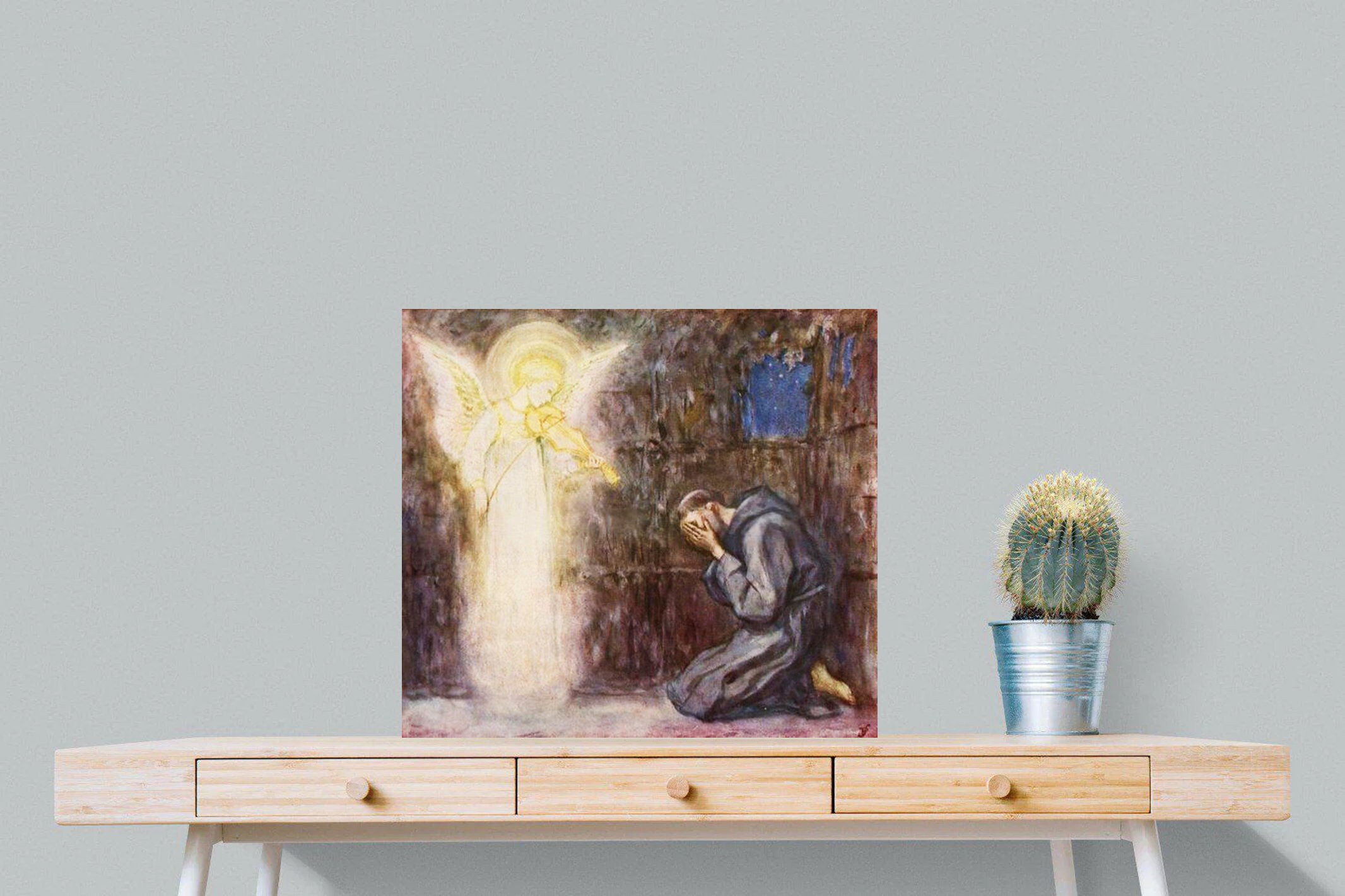 Vintage Illustration Saint Francis Angel Antique Print Catholic Gift ...