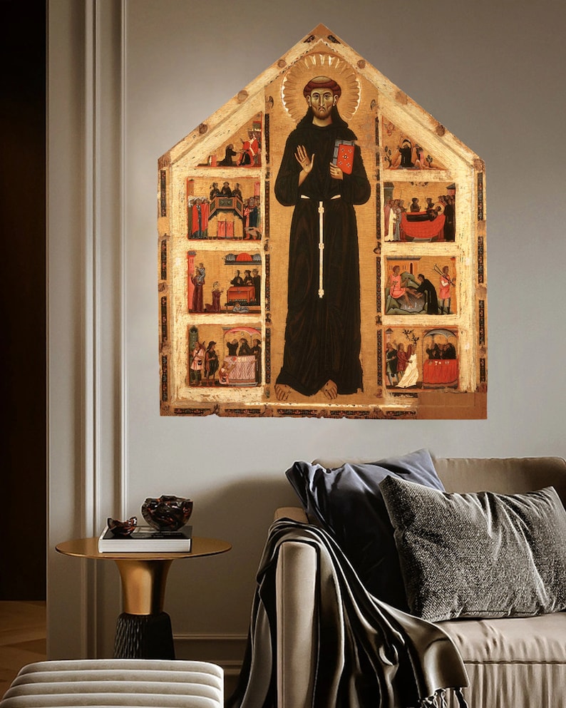 Panel Saint Francis of Assisi Italian Sacred Art Catholic Gift for ...