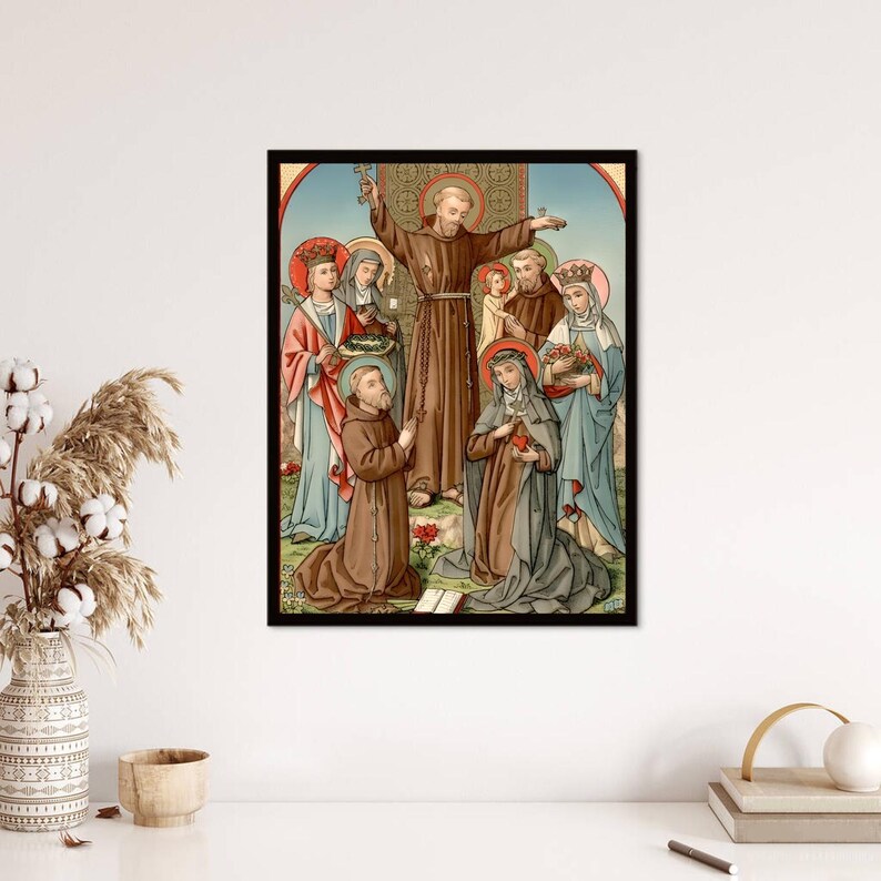 Franciscan Saints Orders Assisi Catholic Wall Art Printable Canvas ...