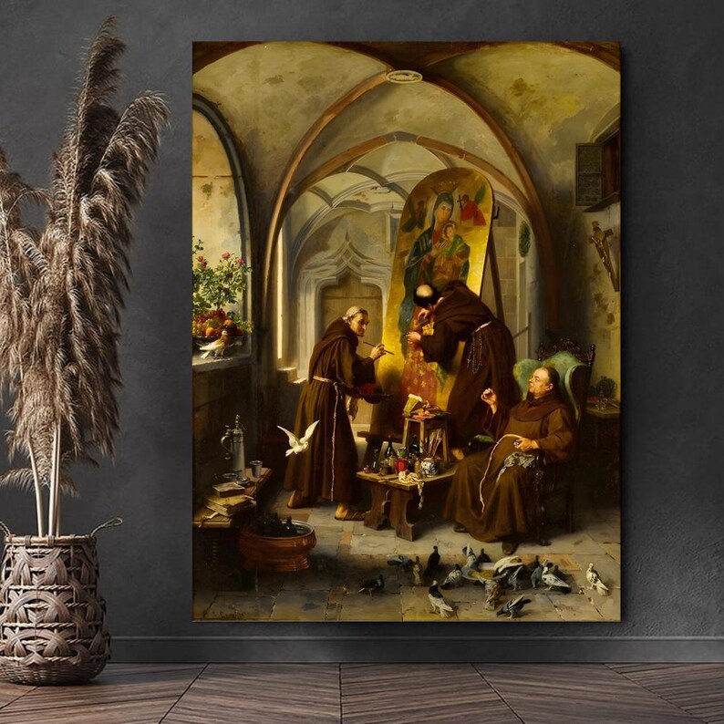 Painting Friars Printable Wall Art Canvas Catholic Poster - Etsy