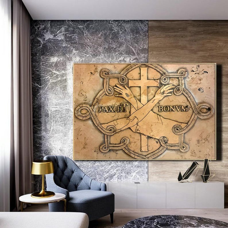 Digital Image Franciscan Shield Coat Arms DIY Wall Art Catholic Print ...