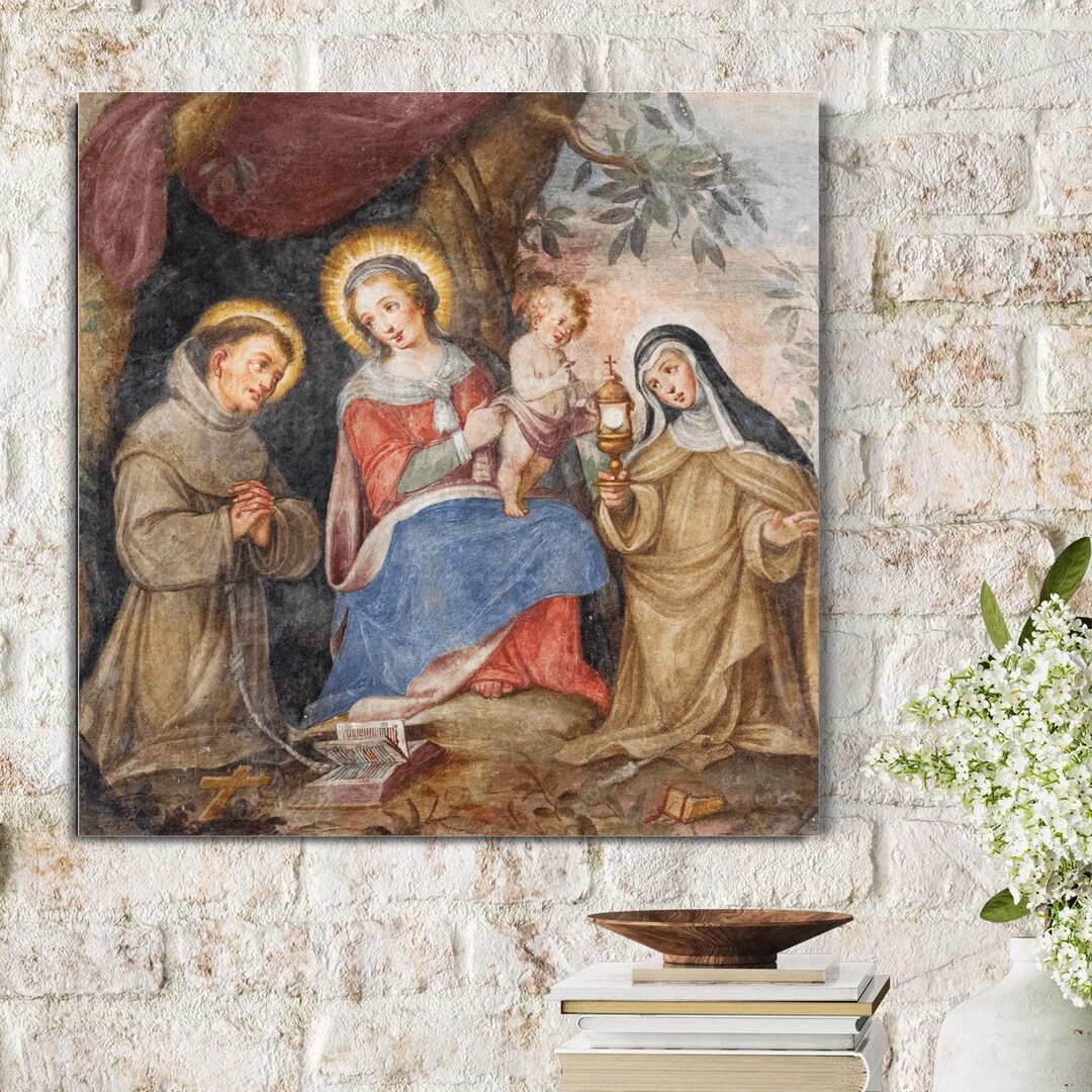 Blessed Virgin Mary Saint Francis Clare Assisi Holy Child Digital Print ...