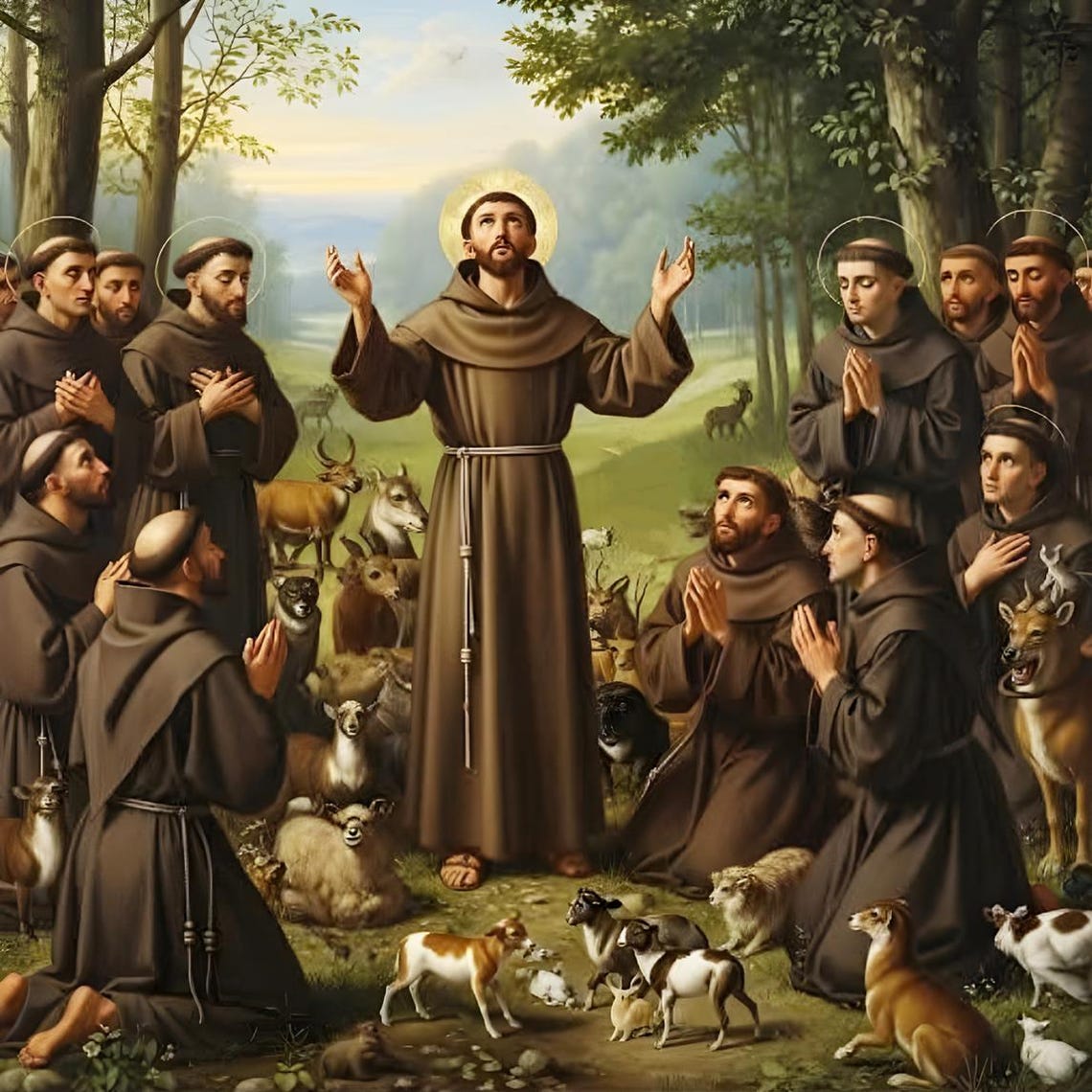 Pack 2 Saint Francis Animals Creation Blessing Digital Painting ...