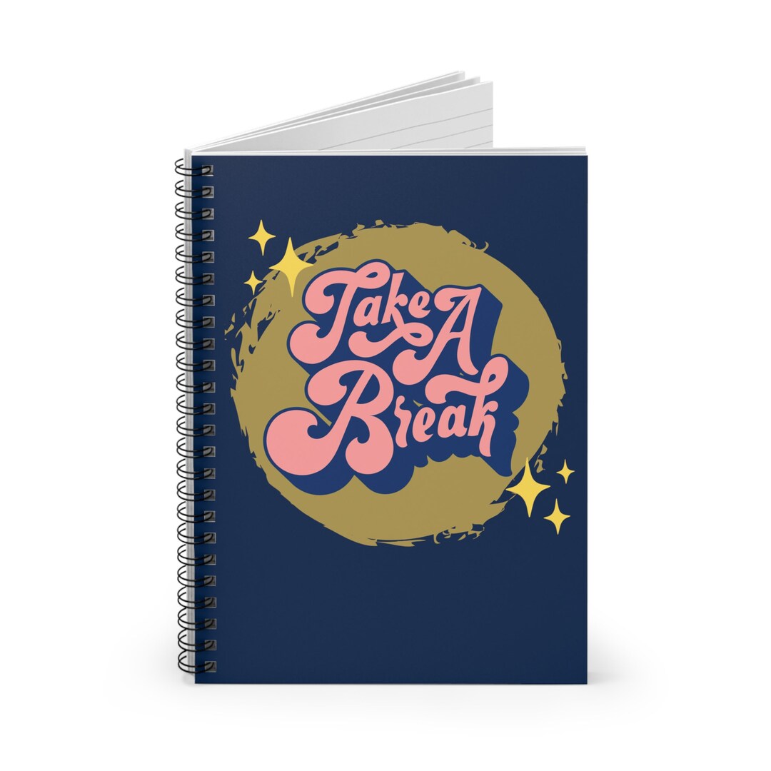 Take a Break Mood Tracker Journal Spiral Notebook With Pocket - Ruled ...