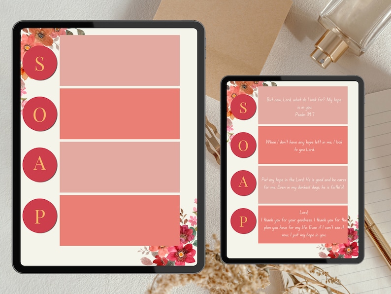 Bible Study SOAP Templates for Woman of Faith- Floral Verse Mapping ...