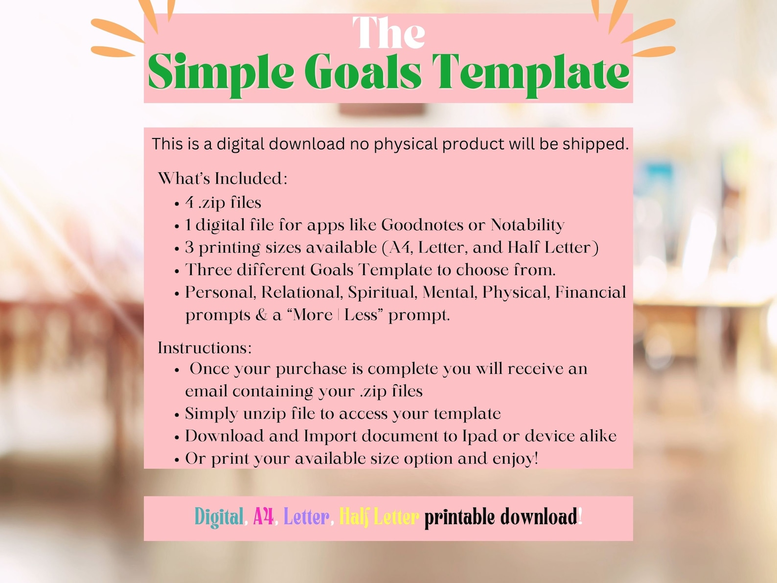Your Simple GOALS Templates Bundle - Create Your Vision Board, Set ...