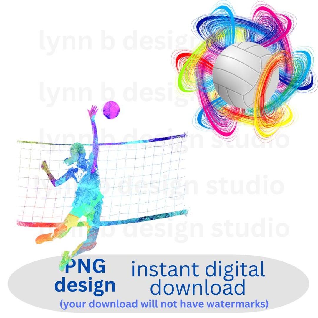 Volleyball Png Download, Colorful Volleyball Png, Watercolor Volleyball ...