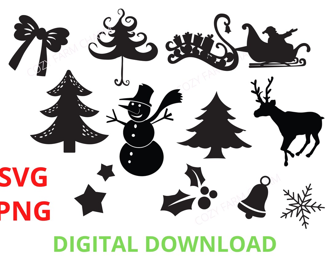 Christmas Retro Clipart Christmas Png Bundle Retro Christmas - Etsy