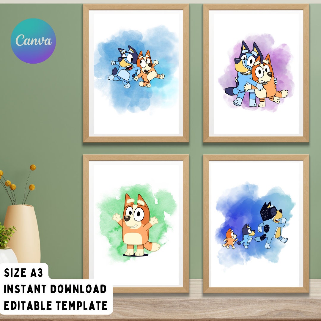 Bluey Set of 10 X Print Bundle, Bluey, Bingo, Bluey Print, Kids ...