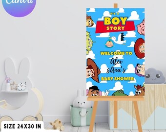 Welcome Sign Baby Shower Sign Baby Shower Sign It's a Boy Story Theme ...