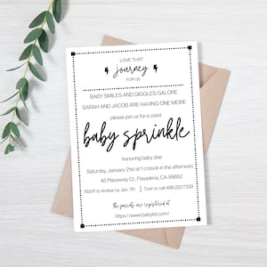 Baby Sprinkle Invitation, Love That Journey for Us, Shower, David ...