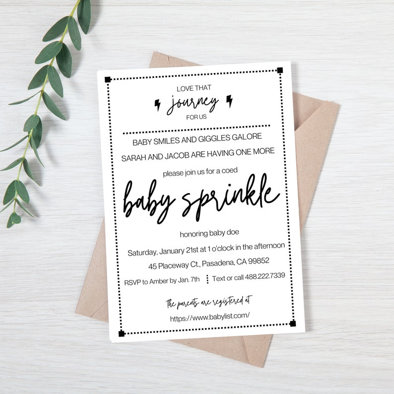 Baby Sprinkle Invitation, Love That Journey for Us, Shower, David ...