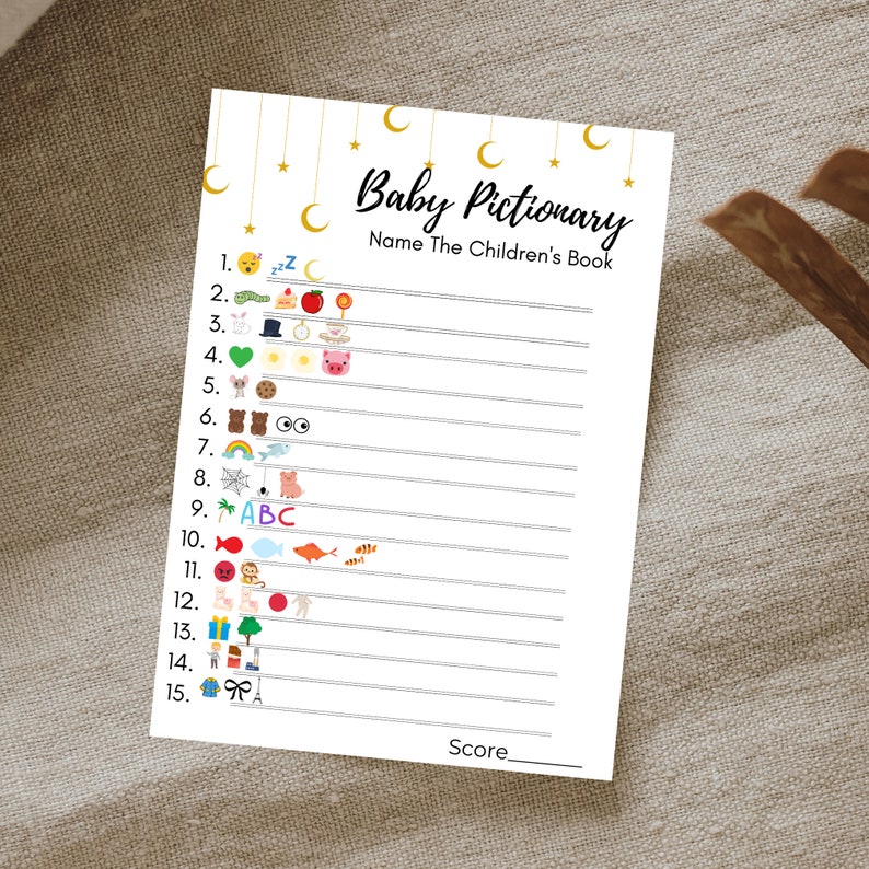 Baby Shower Games Four Games Instant Digital Download Star Moon Under ...