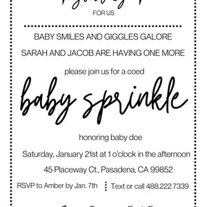 Baby Sprinkle Invitation, Love That Journey for Us, Shower, David ...