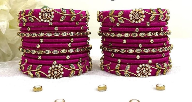 Silk Thread Bridal Bangles - Etsy