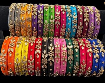 Multicolor Silk Thread Return Gift Bangles for Baby Shower - Etsy