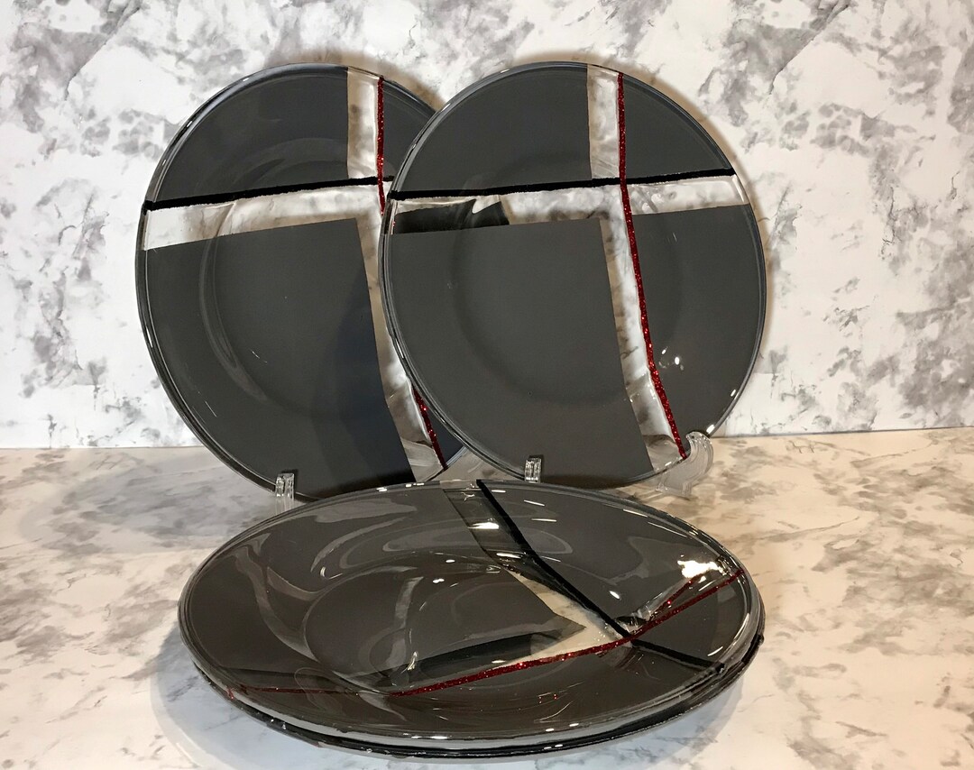 Smokey Grey Dinner Plates (set of 4) - Etsy