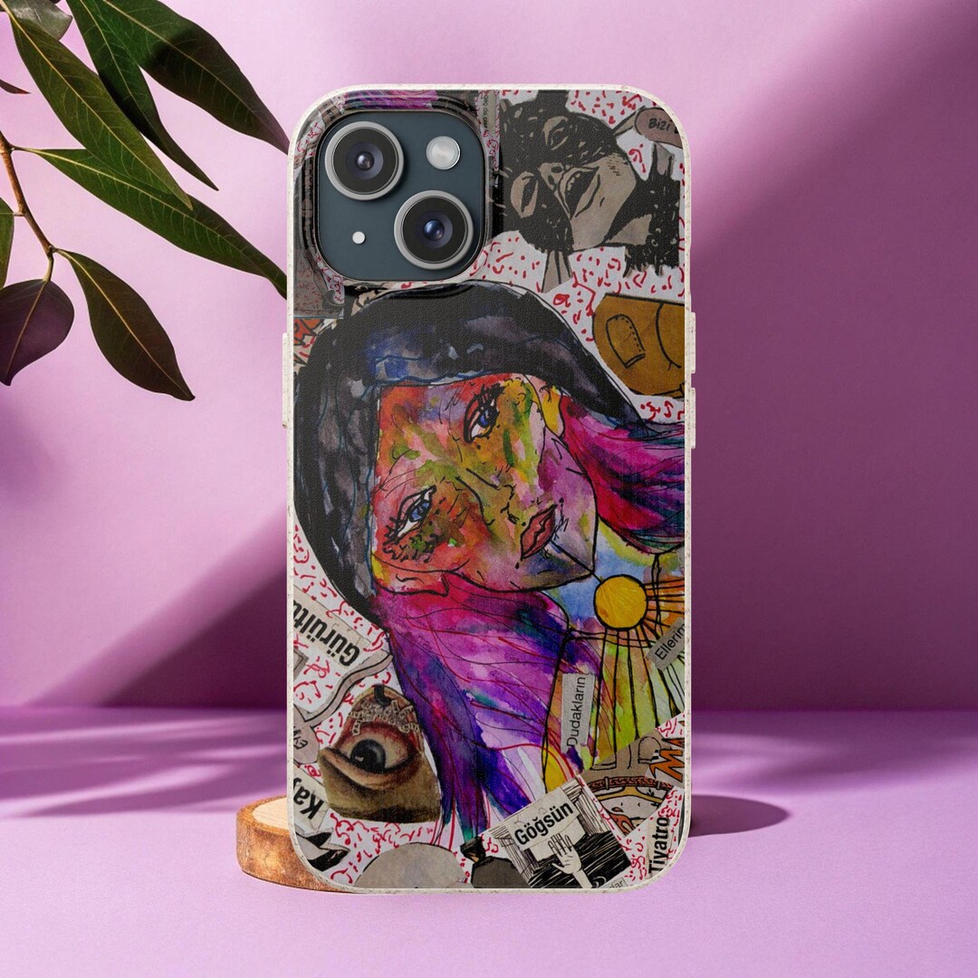 Phone Case - Collage Art Watercolor Biodegradable Eco-friendly - Etsy