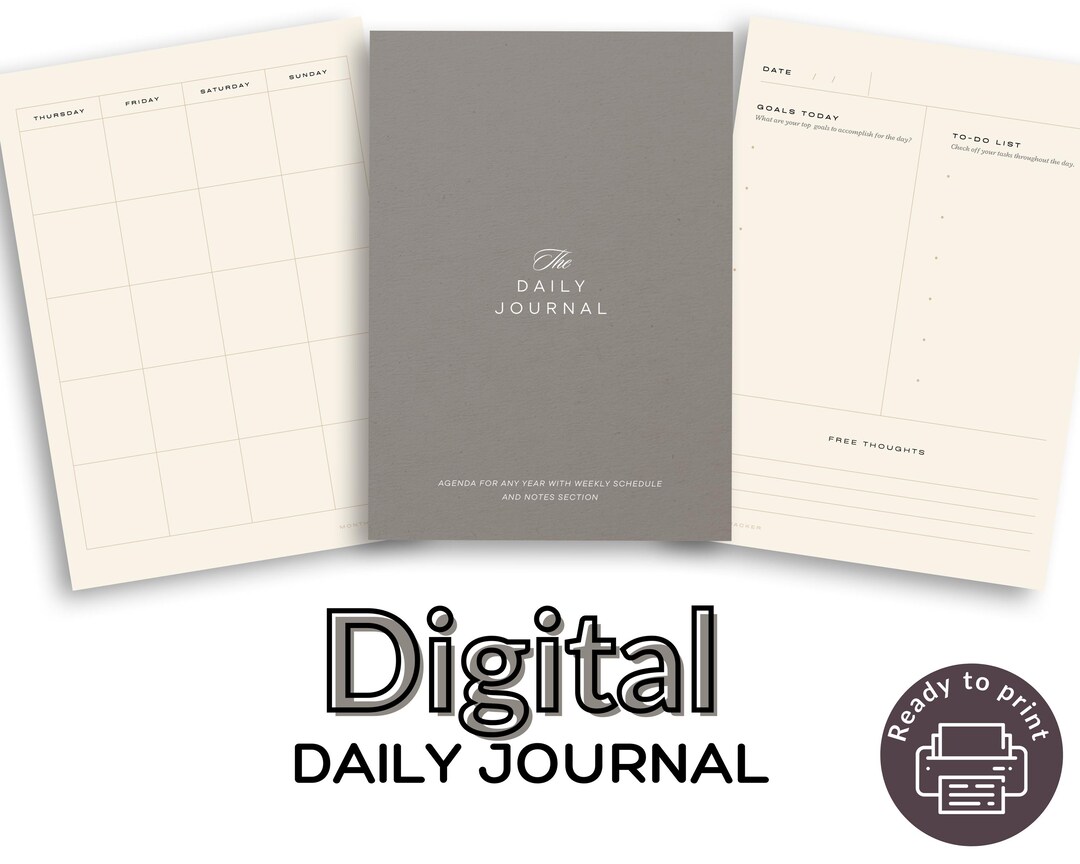 Digital Daily Journal - Etsy