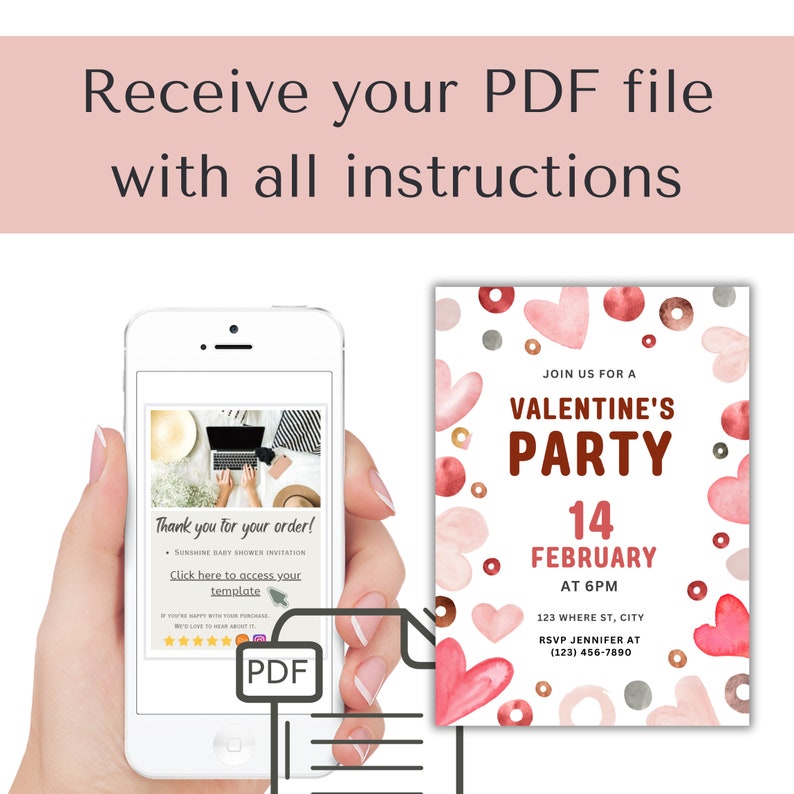 Editable Valentine's Day Party Invitation, Friends Valentine's Party ...