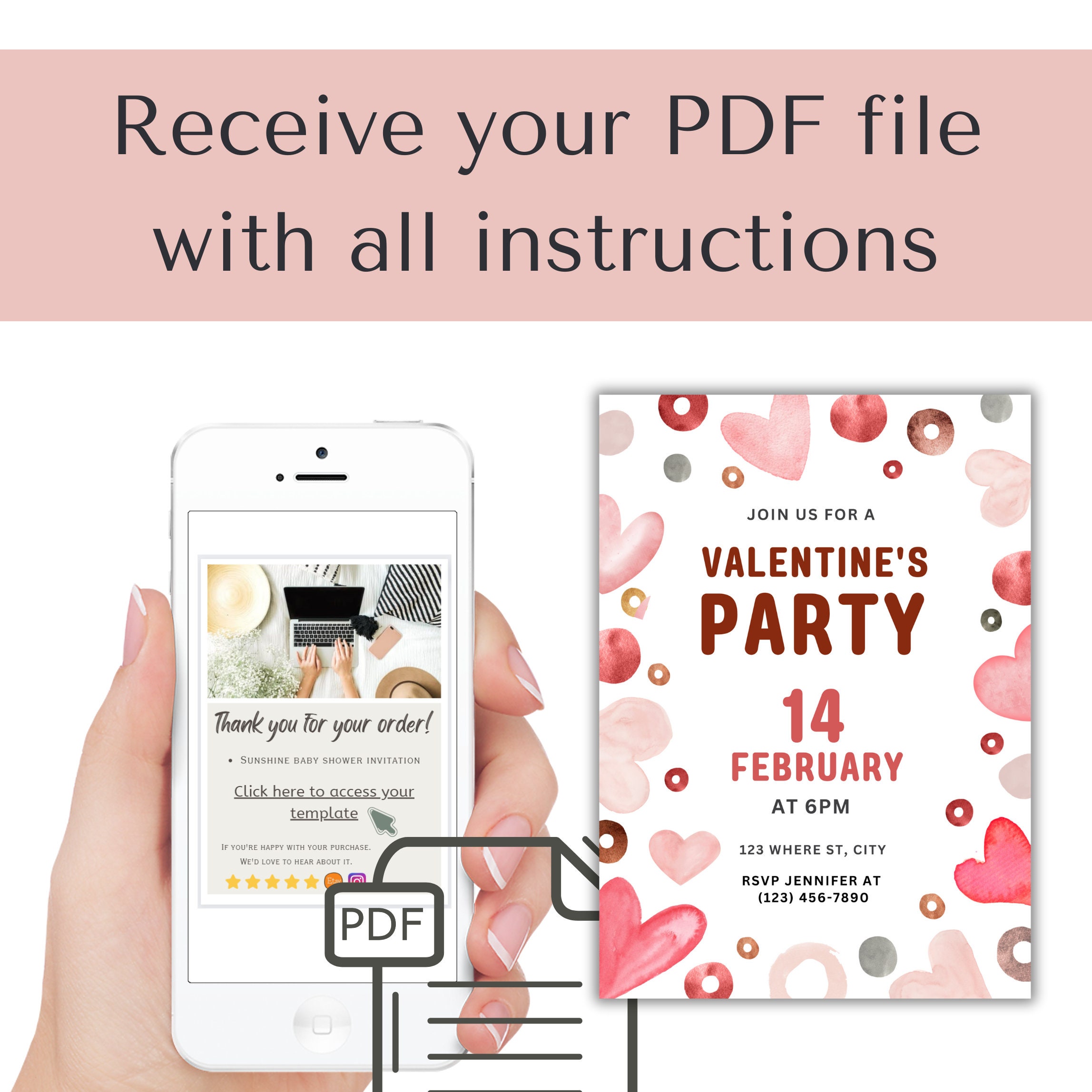 Editable Valentine's Day Party Invitation, Friends Valentine's Party ...