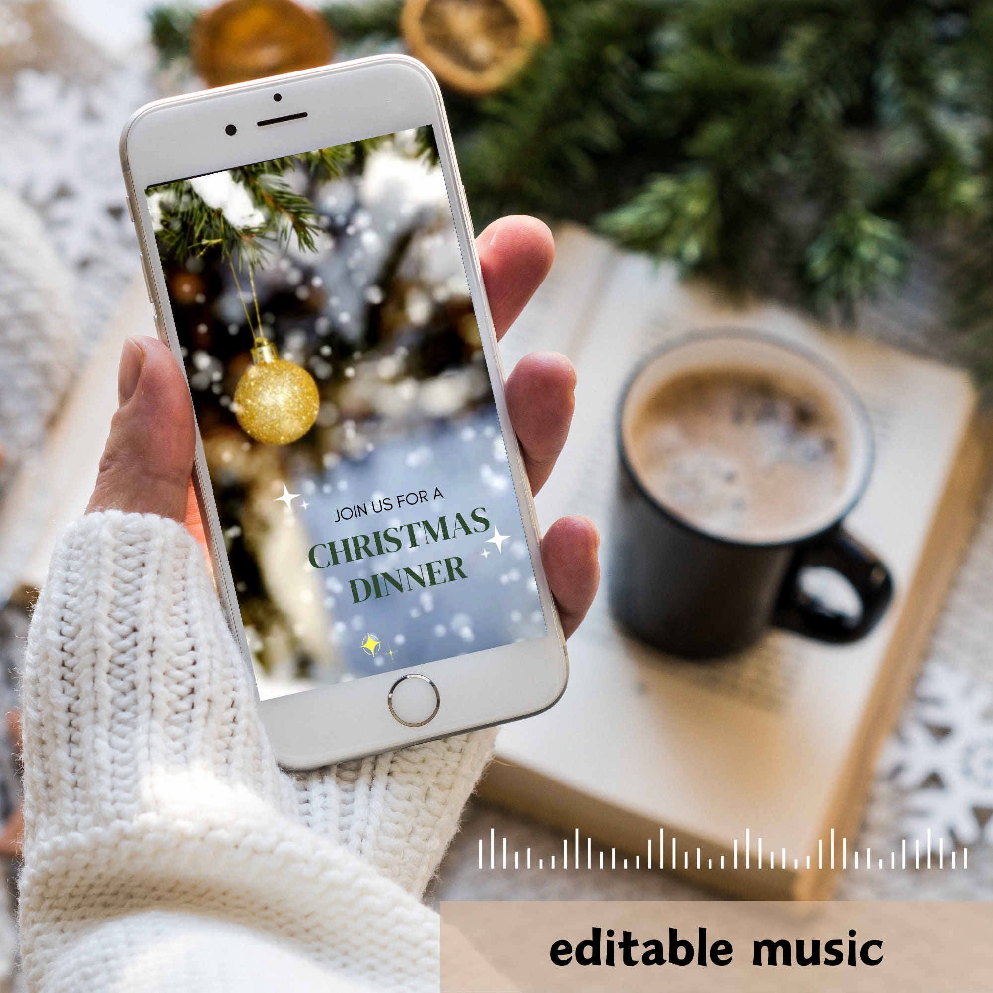 Christmas Video Invitation, Christmas Dinner Invitation, Christmas ...