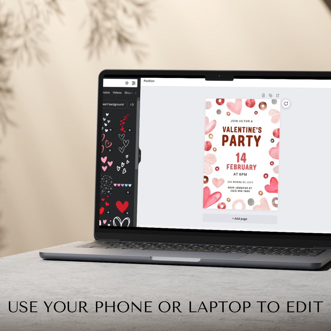 Editable Valentine's Day Party Invitation, Friends Valentine's Party ...