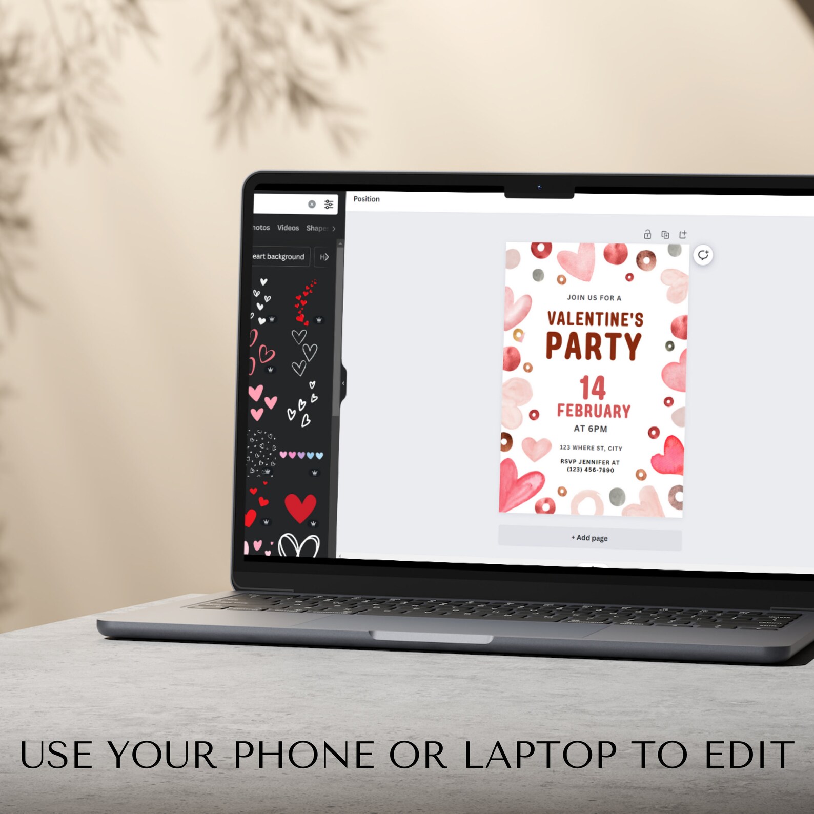 Editable Valentine's Day Party Invitation, Friends Valentine's Party ...