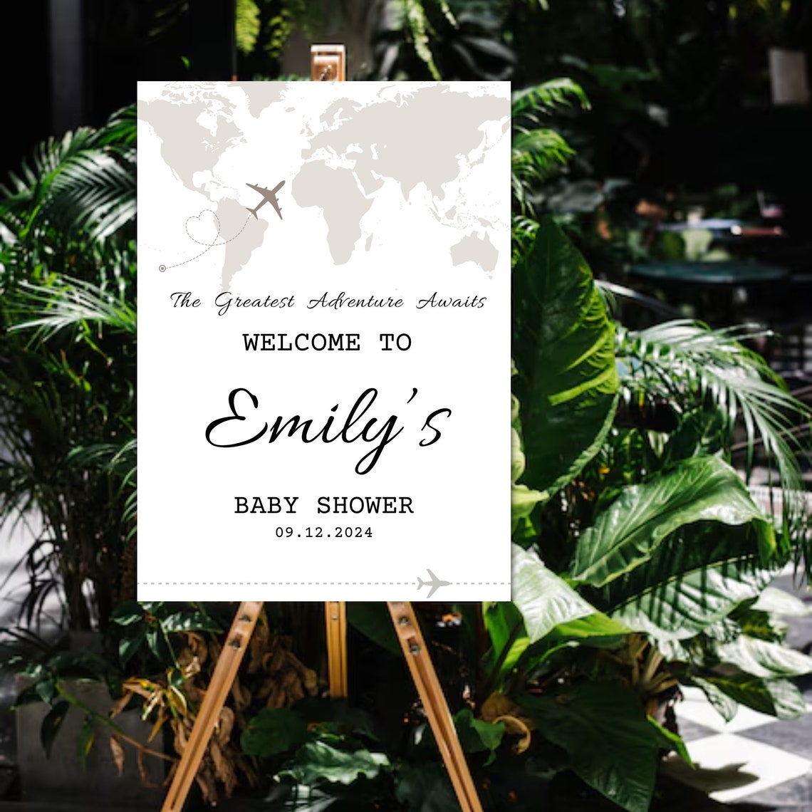 Airplane Ticket Baby Shower Welcome Sign Neutral, Baby Shower Boarding ...