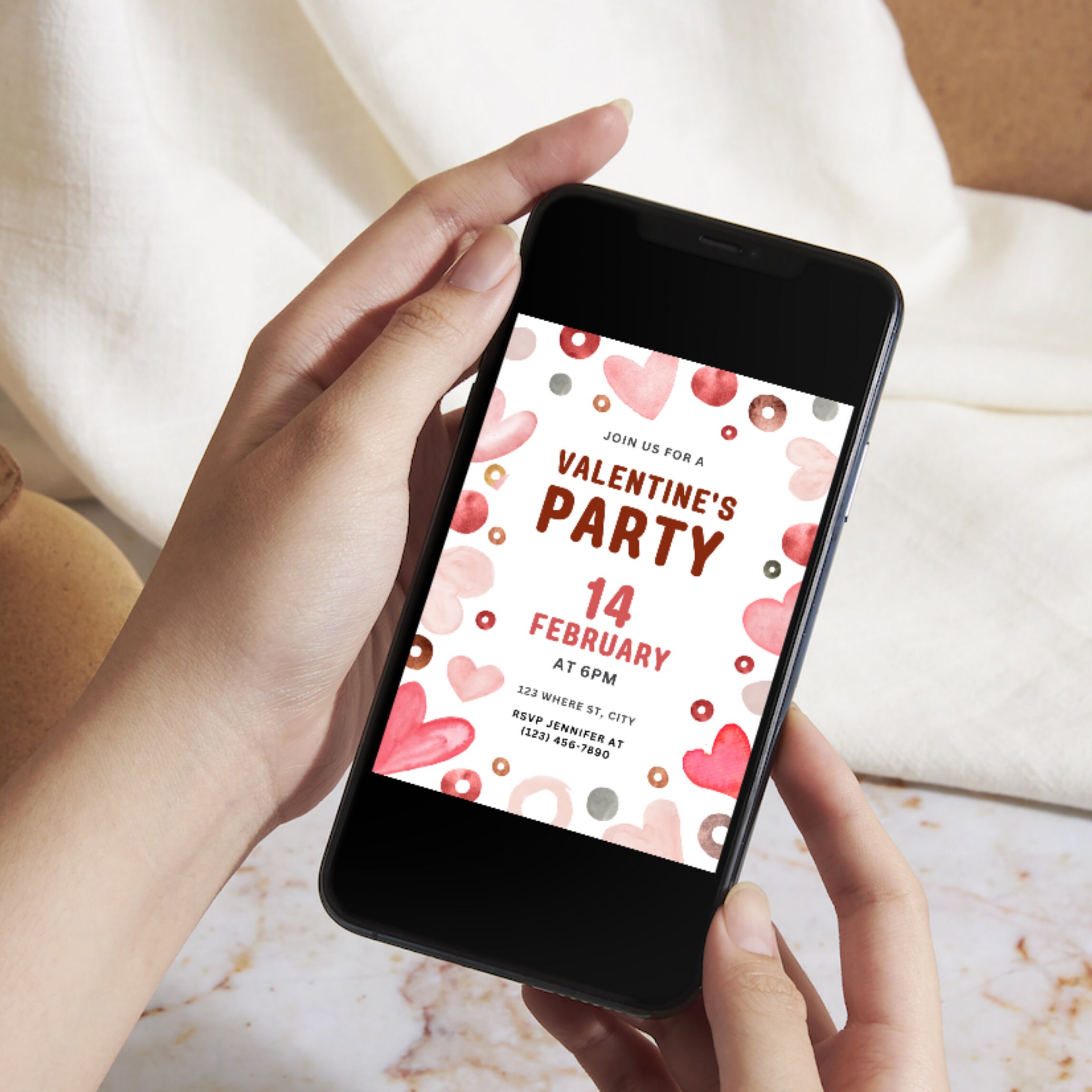 Editable Valentine's Day Party Invitation, Friends Valentine's Party ...