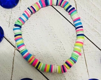 Preppy Pink Blue Neon Bracelet - Etsy