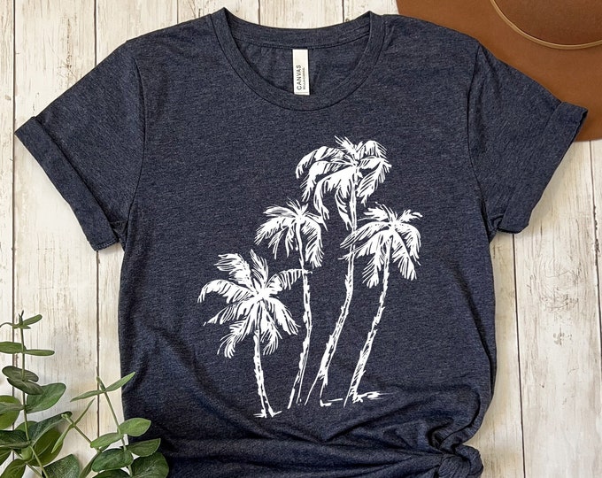 Palm Tree Shirt, Palms Shirt, Summer Vacation T-shirt, Palm Beach Shirt ...
