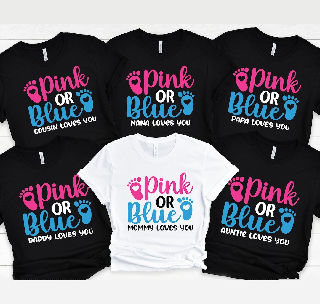 Custom Gender Reveal Party Family Matching Shirts Gender Reveal Shirts ...
