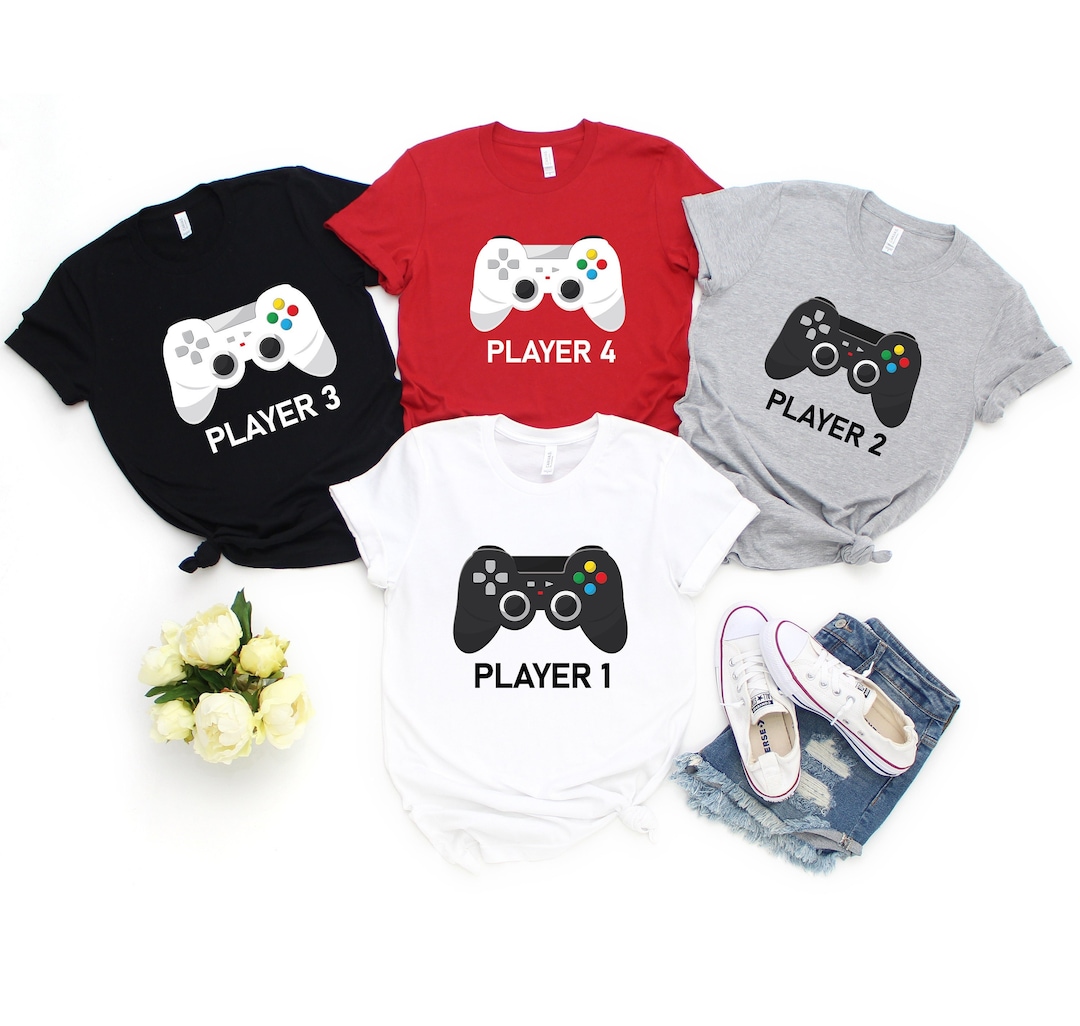 Couple Family Matching Gaming Shirts Player 1 Player 2 Matching Tee ...