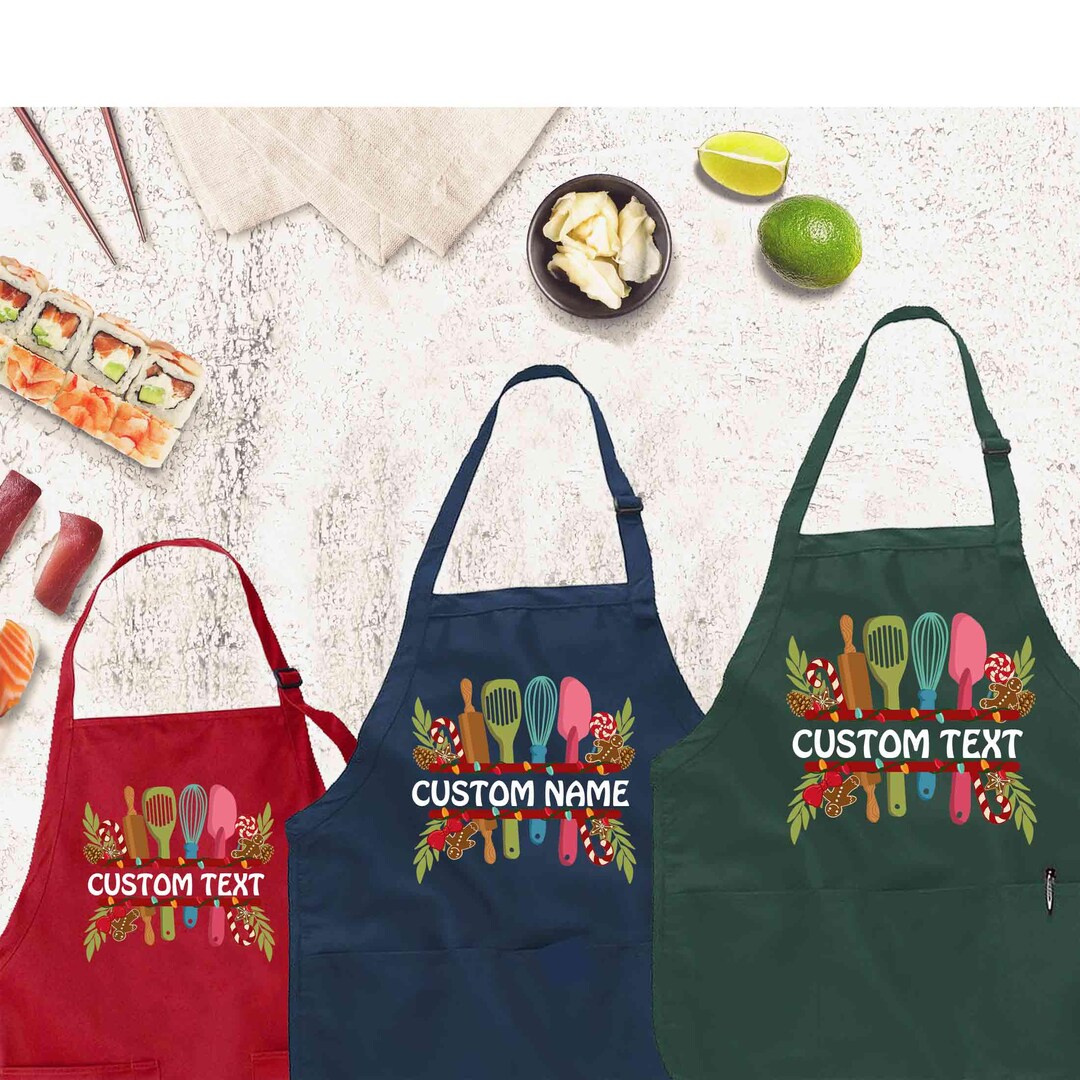 Custom Kitchen Utensils Monogram Apron for Chrismtas Gift Apron Mom ...