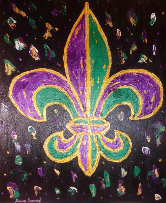 Vintage Fleur De Lis Painting Fine Art Print: "New Orleans Vintage