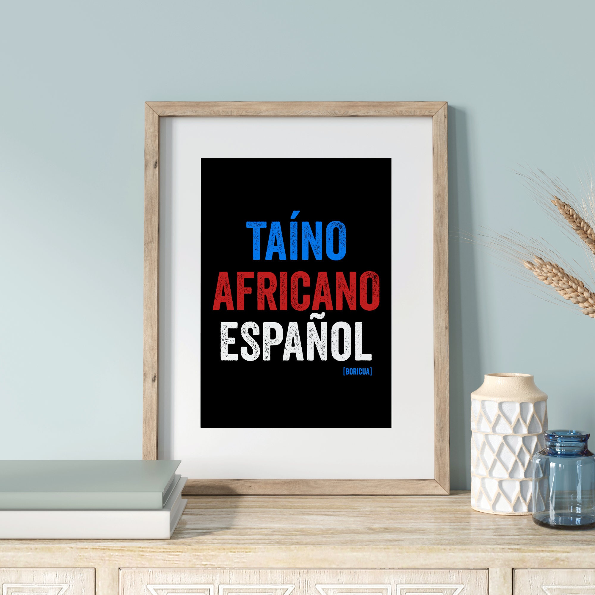 Puerto Rico Wall Art Taíno Africano Español Boricua Puerto - Etsy