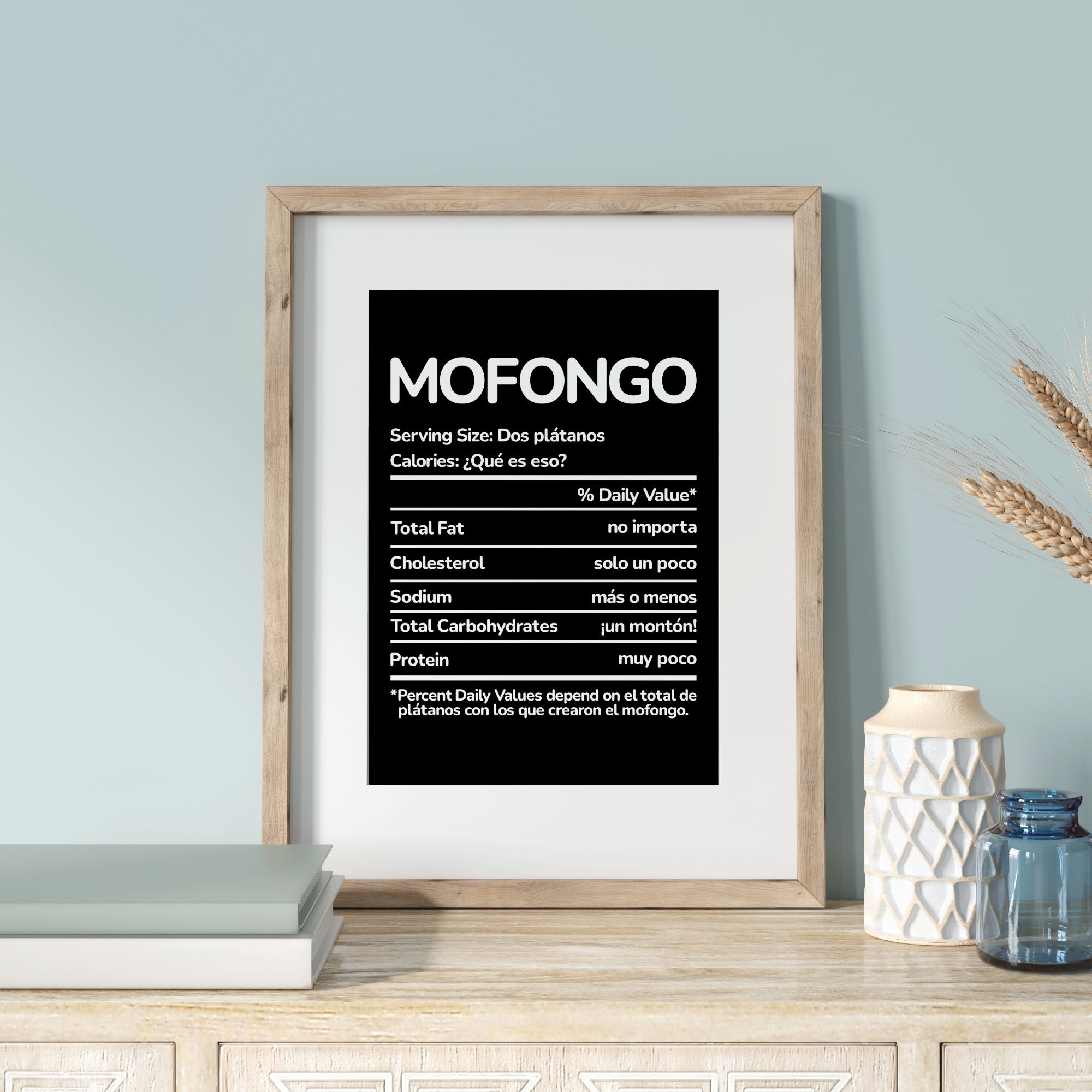 Puerto Rico Wall Art Funny Mofongo Facts Puerto Rican Art - Etsy