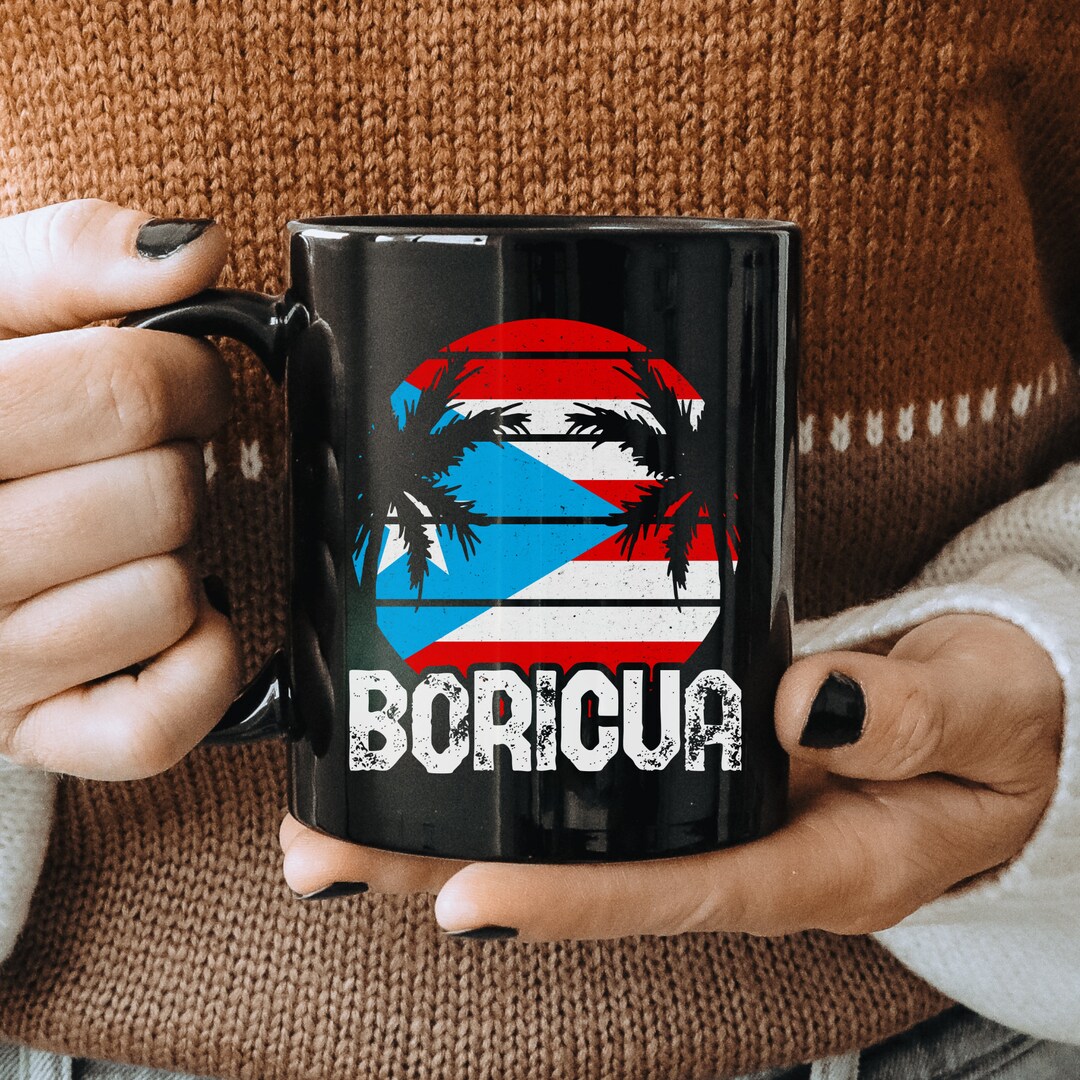 Puerto Rico Coffee Mug, Boricua Sun Flag Puerto Rican Mug, Puerto Rico ...