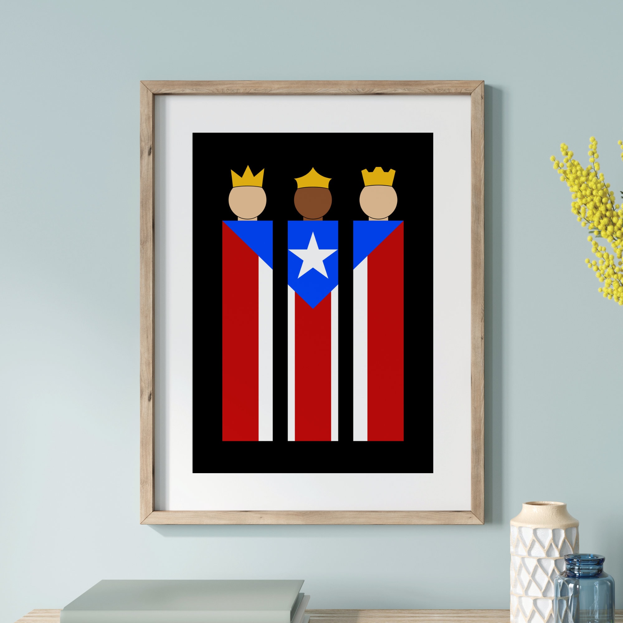 Puerto Rico Wall Art Three Kings Puerto Rican Art Poster - Etsy
