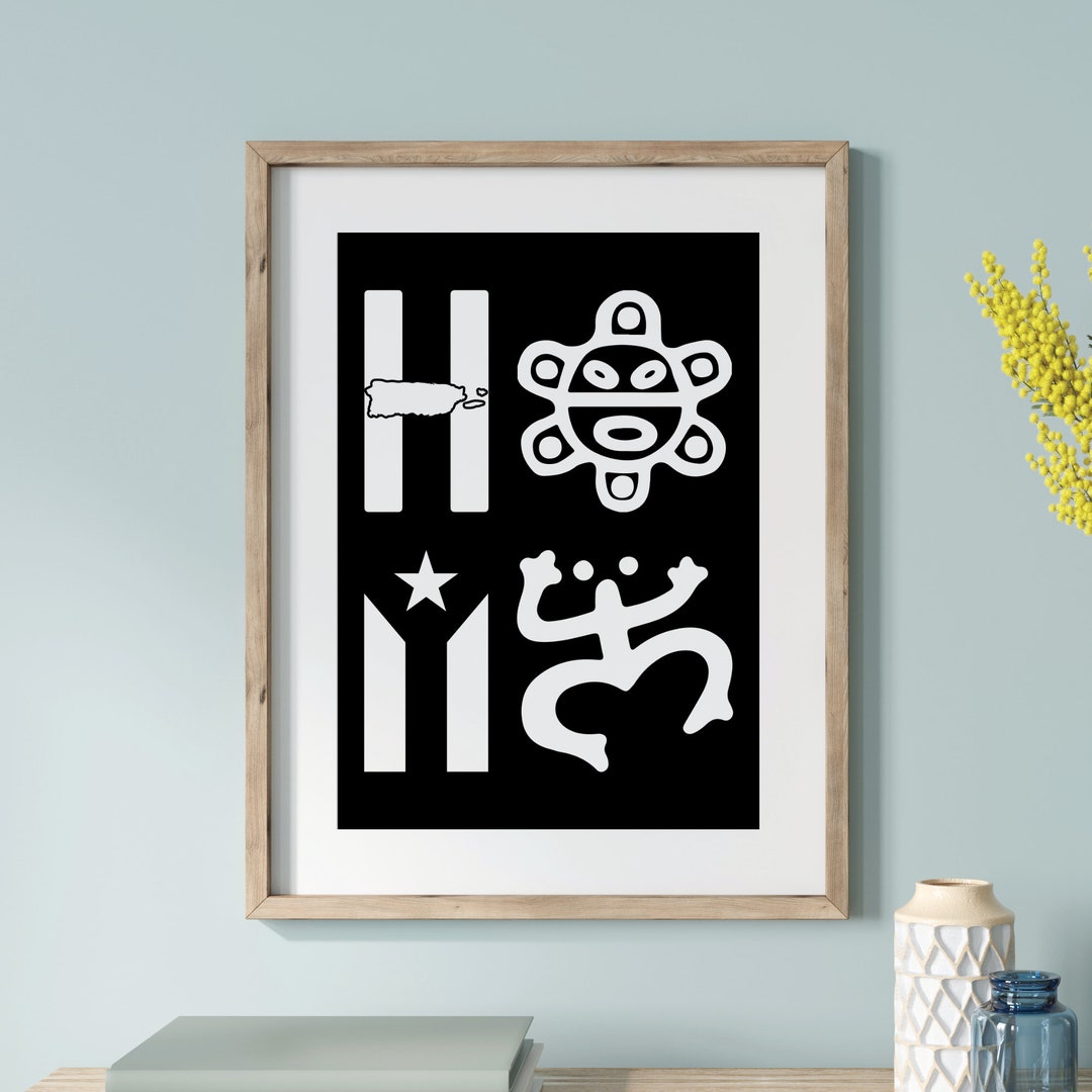 Puerto Rico Wall Art, Taino Flag Home, Puerto Rican Art, Poster Prints ...