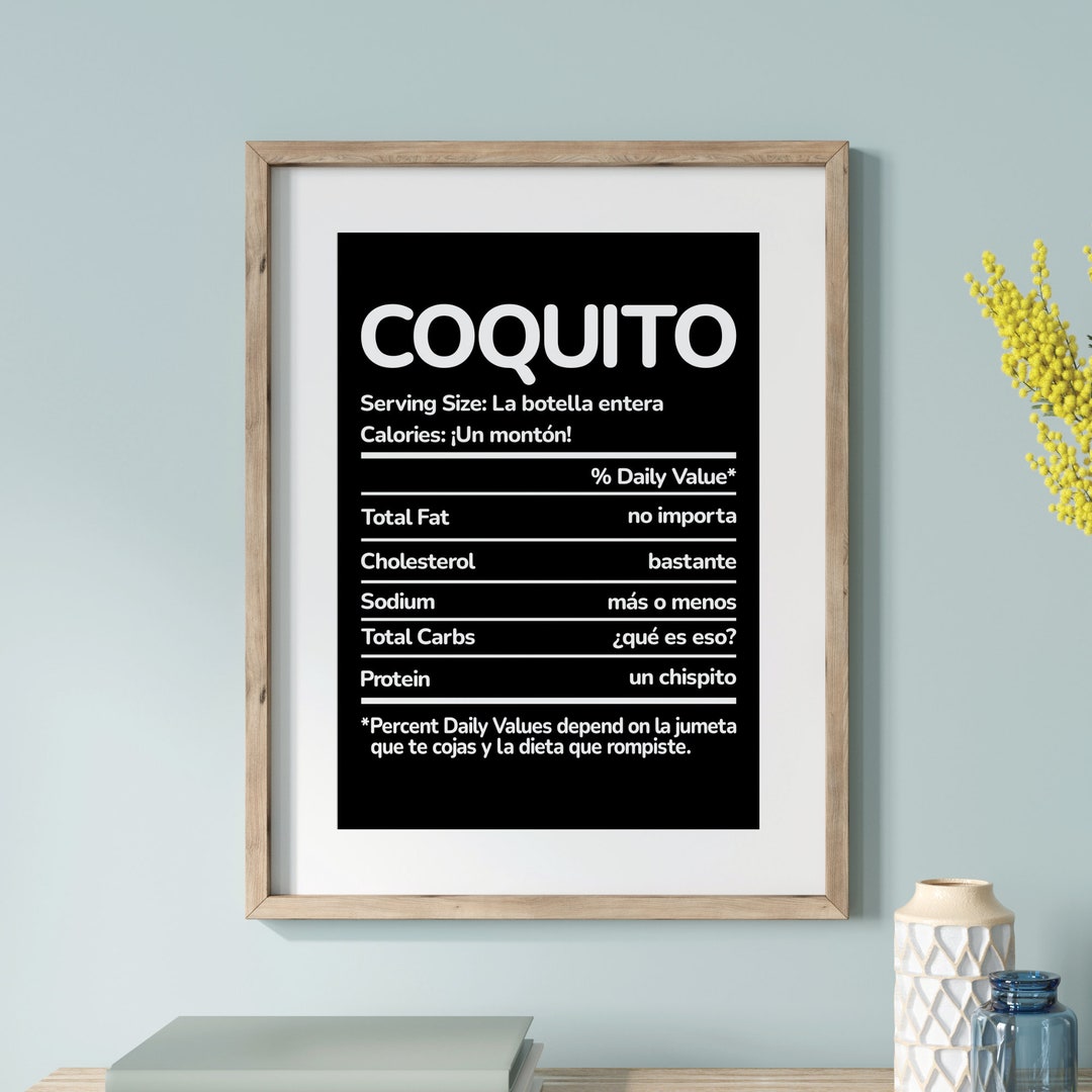 Puerto Rico Wall Art, Coquito Funny Facts, Puerto Rican Art, Poster ...