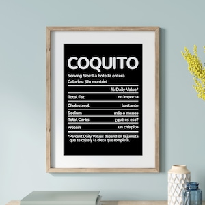 Puerto Rico Wall Art, Coquito Funny Facts, Puerto Rican Art, Poster ...