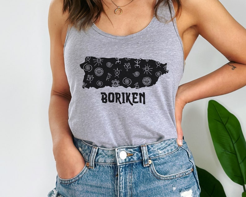 Borikén Puerto Rico Taíno Symbols Women's Racerback Tank, Boricua Tank ...