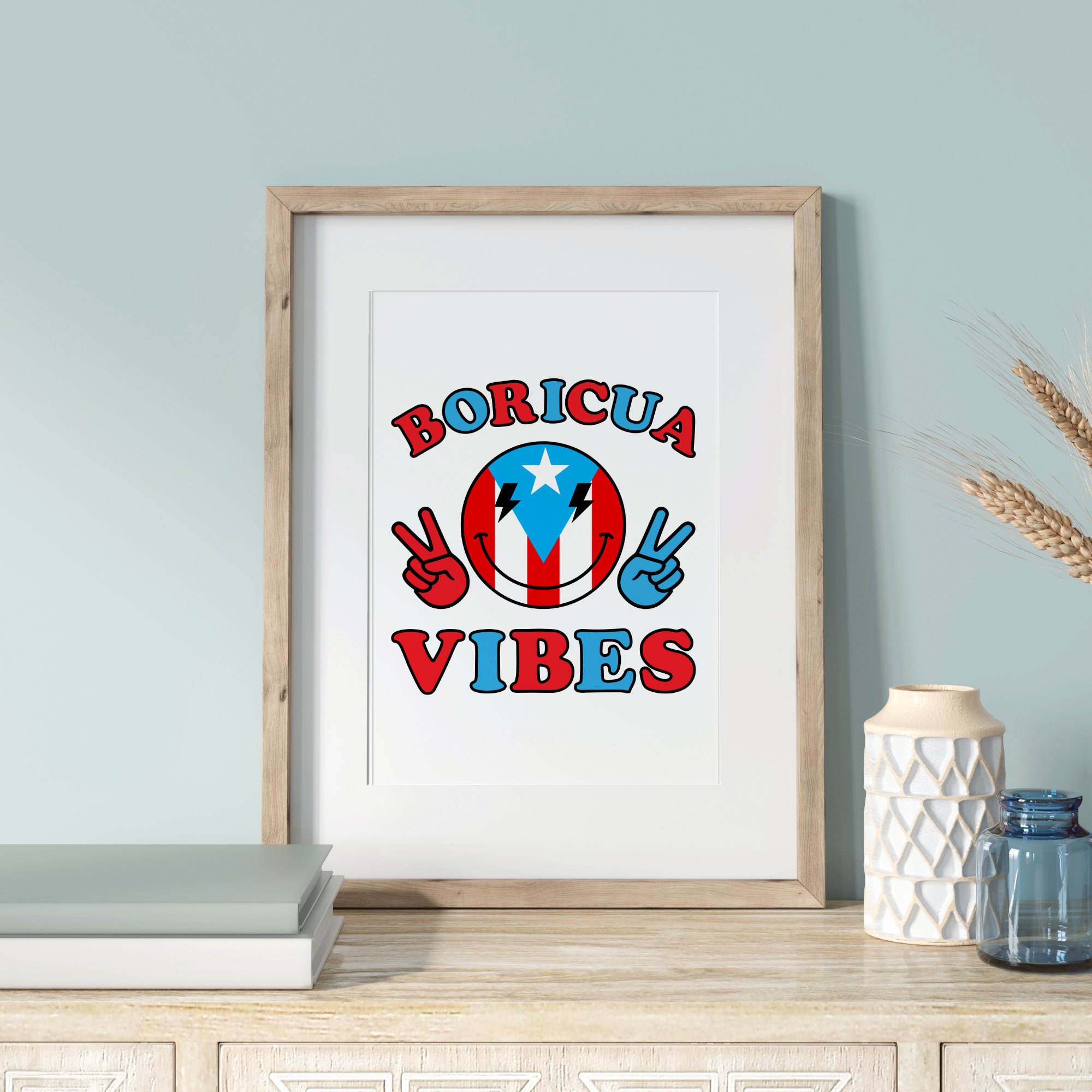 Puerto Rico Wall Art Boricua Vibes Puerto Rican Art Poster - Etsy